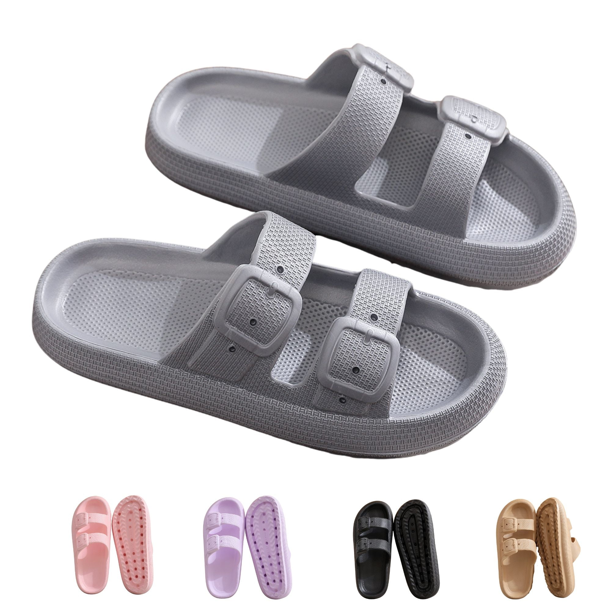 SEARCHI Pillow Slide Sandals Adults, Men Womens Summer Cloud Slides ...