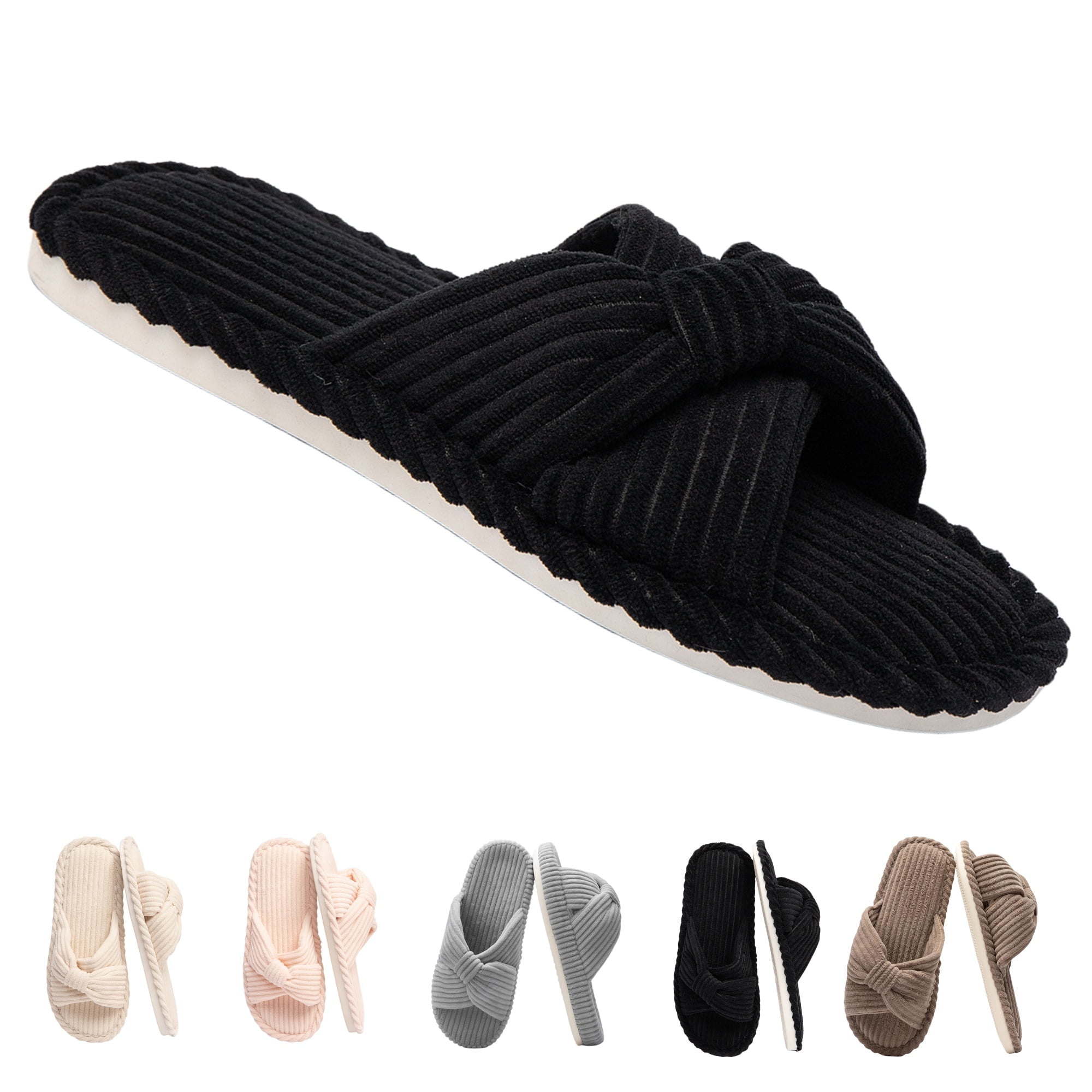 BERANMEY Comfy Slippers for Women Memory Foam House Bedroom Shoes ...