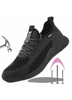 Steel Toe Work Shoes for Women Lightweight Breathable Safety Shoes Anti ...
