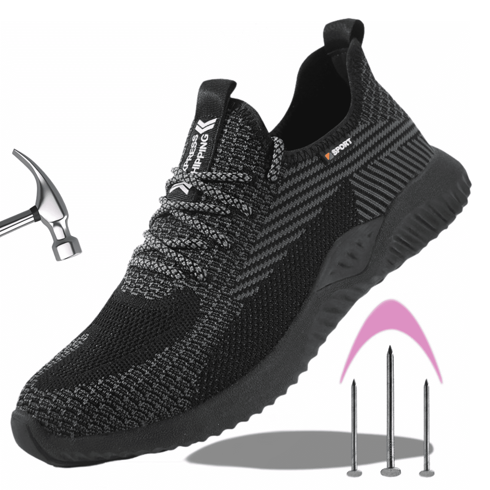 BERANMEY Composite Toe Safety Work Shoes for Men and Women Lightweight ...