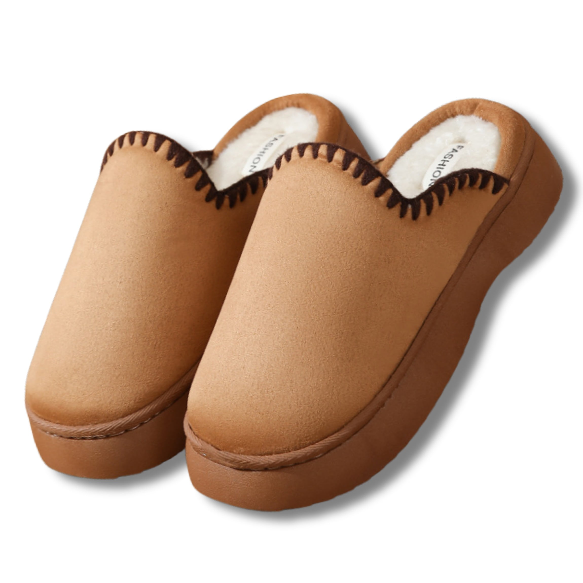 BERANMEY Cozy Platform Fuzzy Slippers for Women and Men Short Ankle ...