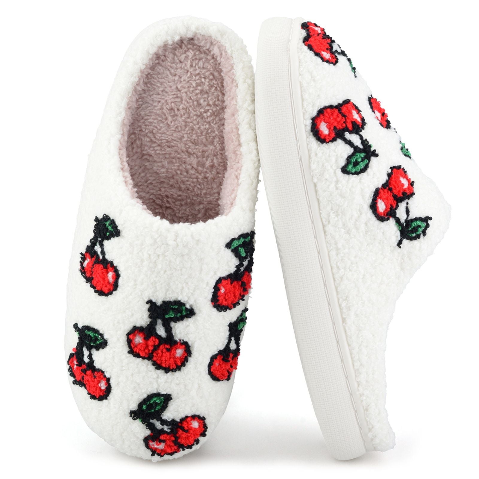 BERANMEY Cute Cartoon Flower Slippers for Women Soft Plush Comfy Warm ...