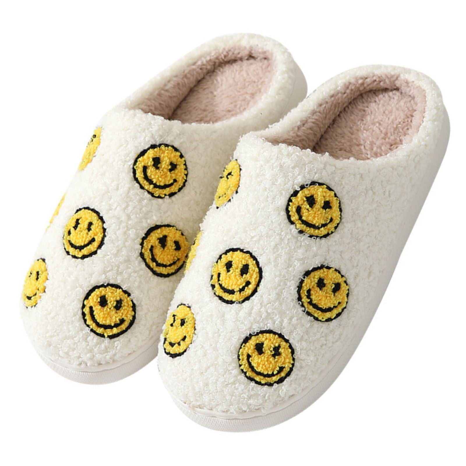 BERANMEY Cute Cartoon Flower Slippers for Women Soft Plush Comfy Warm ...