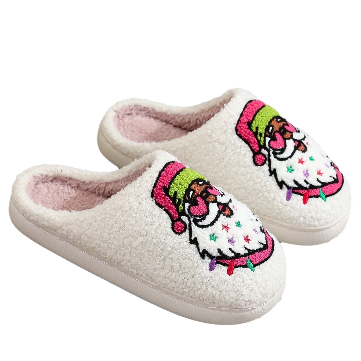 BERANMEY Cute Christmas Slippers for Women & Men Plush Fuzzy Holiday ...