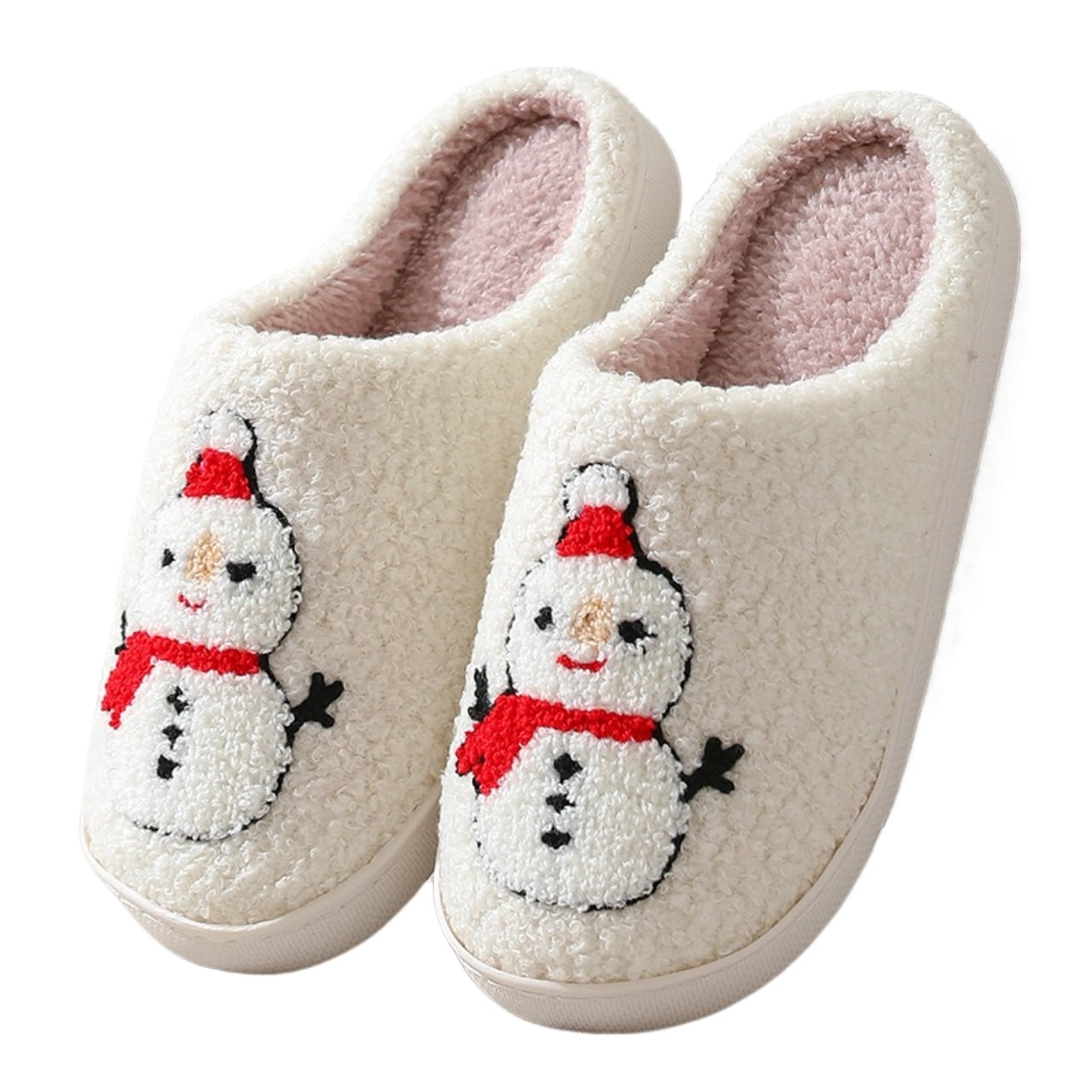 BERANMEY Cute Christmas Slippers for Women & Men Plush Fuzzy Holiday ...