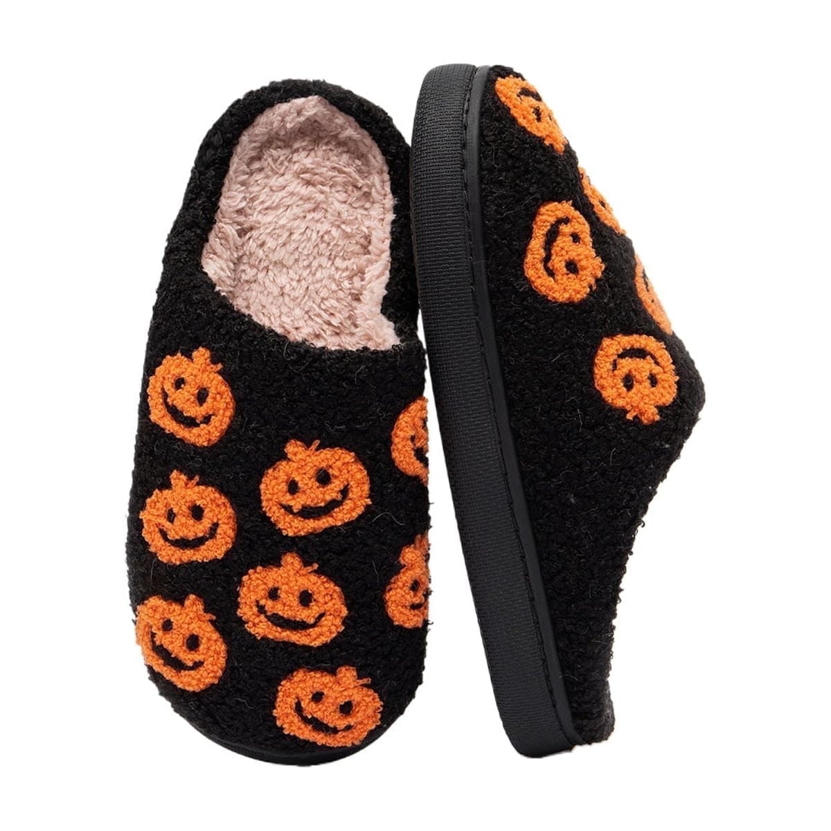 BERANMEY Cute Ghost Print Soft Plush Halloween Slippers for Women and ...