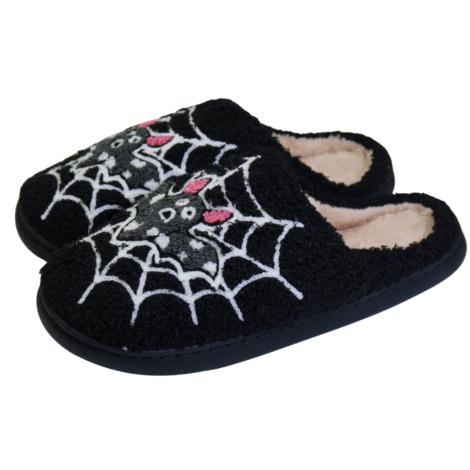 BERANMEY Cute Ghost Print Soft Plush Halloween Slippers for Women and ...