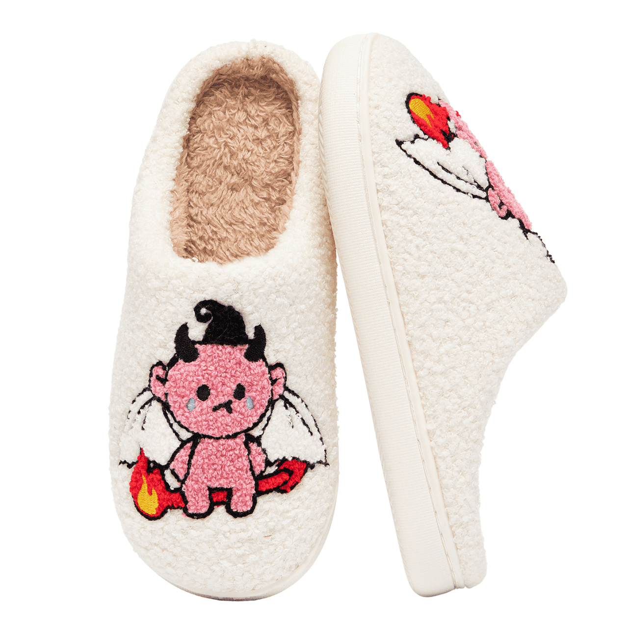 BERANMEY Cute Ghost Print Soft Plush Halloween Slippers for Women and ...