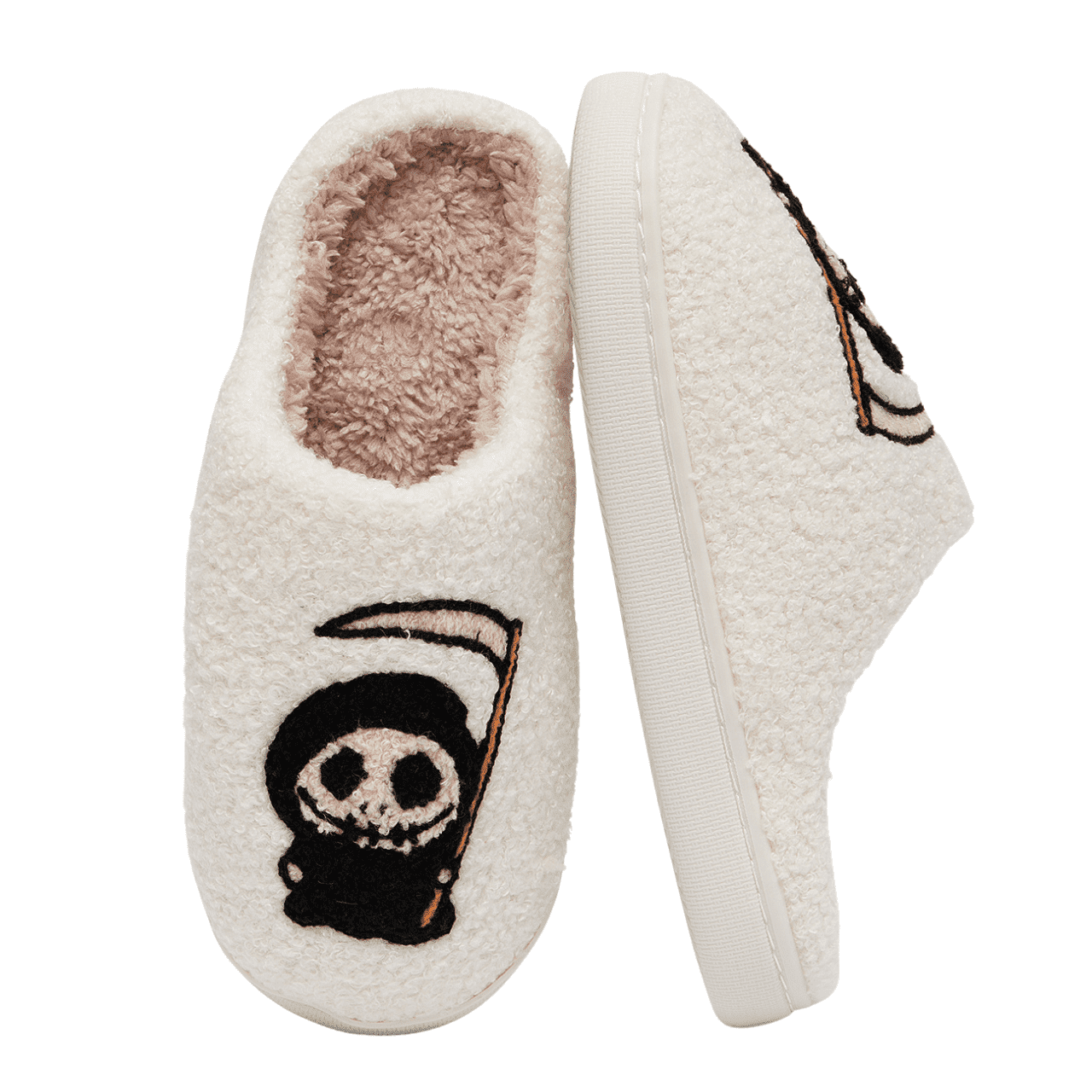 BERANMEY Cute Ghost Print Soft Plush Halloween Slippers for Women and ...