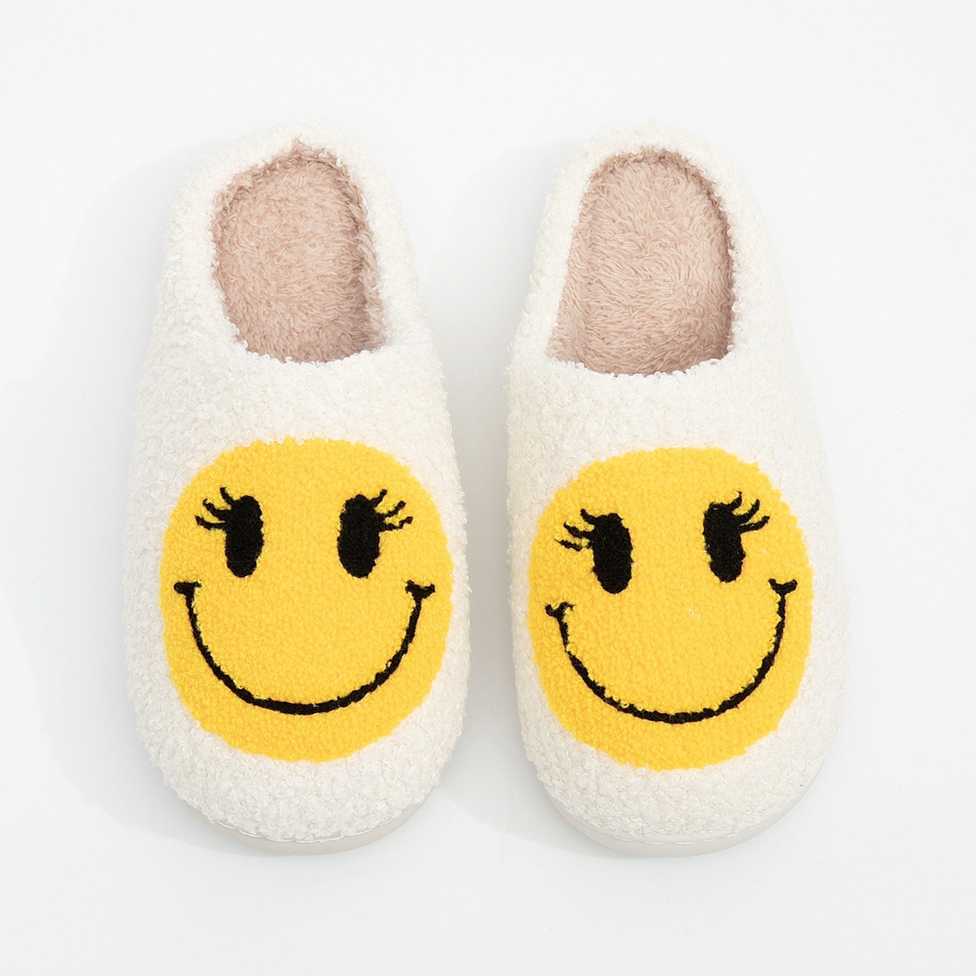 BERANMEY Cute Smile Face Slippers for Women Perfect Soft Plush Comfy ...