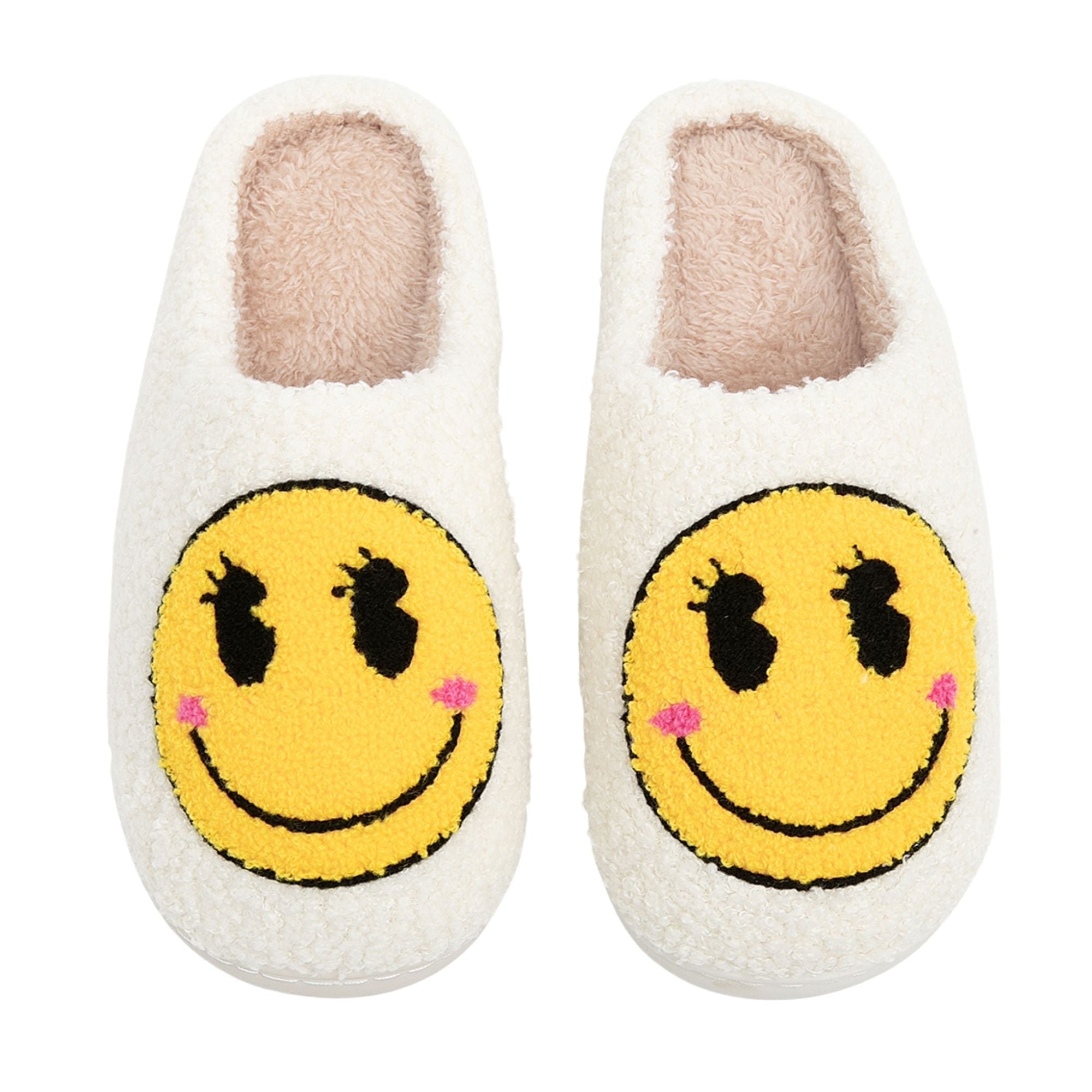 BERANMEY Cute Smile Face Slippers for Women Perfect Soft Plush Comfy ...