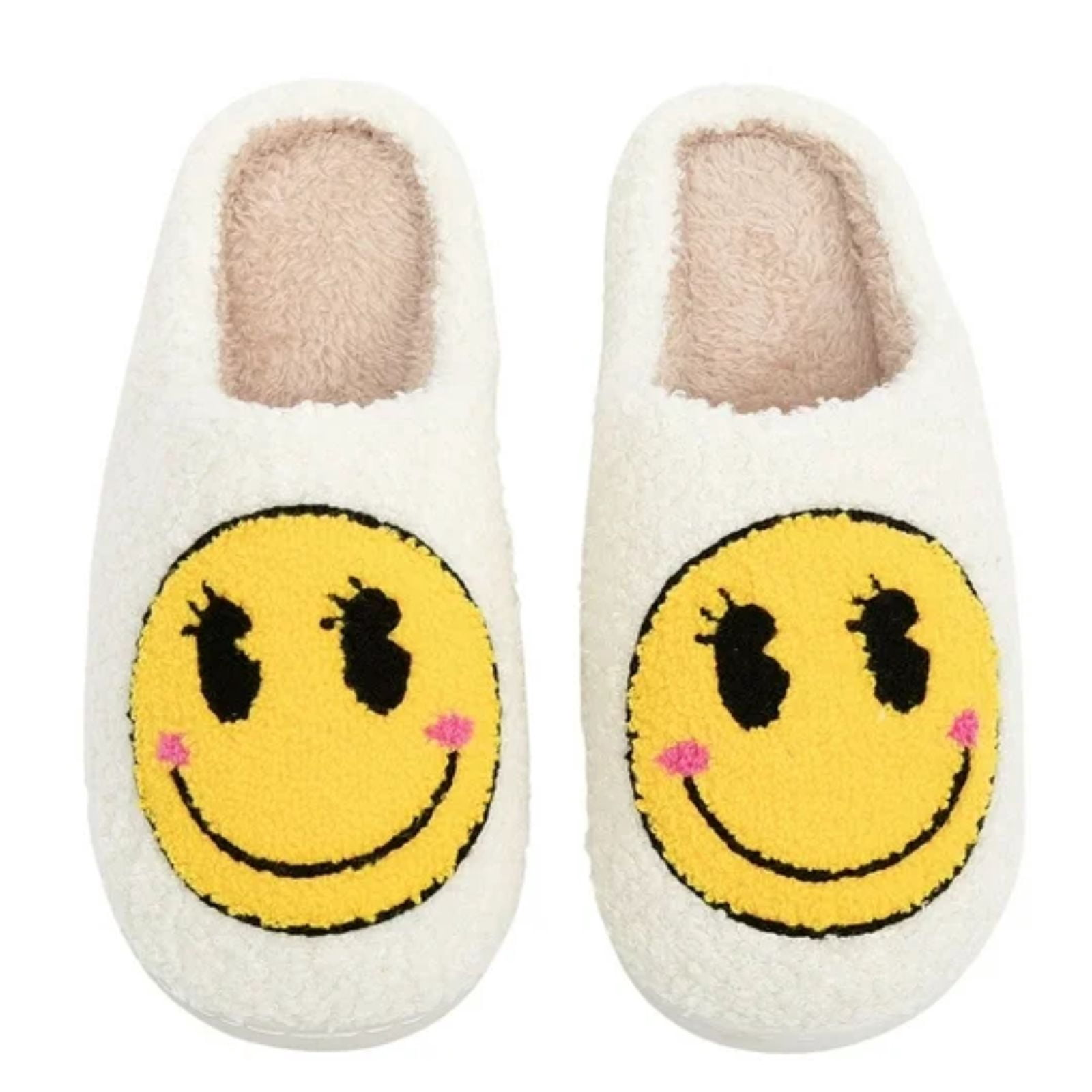 BERANMEY Cute Smile Face Slippers for Women Perfect Soft Plush Comfy ...