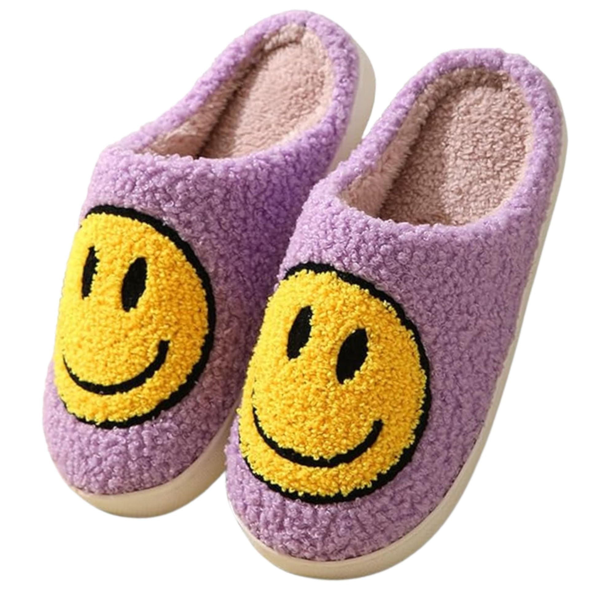 BERANMEY Cute Smile Face Slippers for Women Perfect Soft Plush Comfy ...