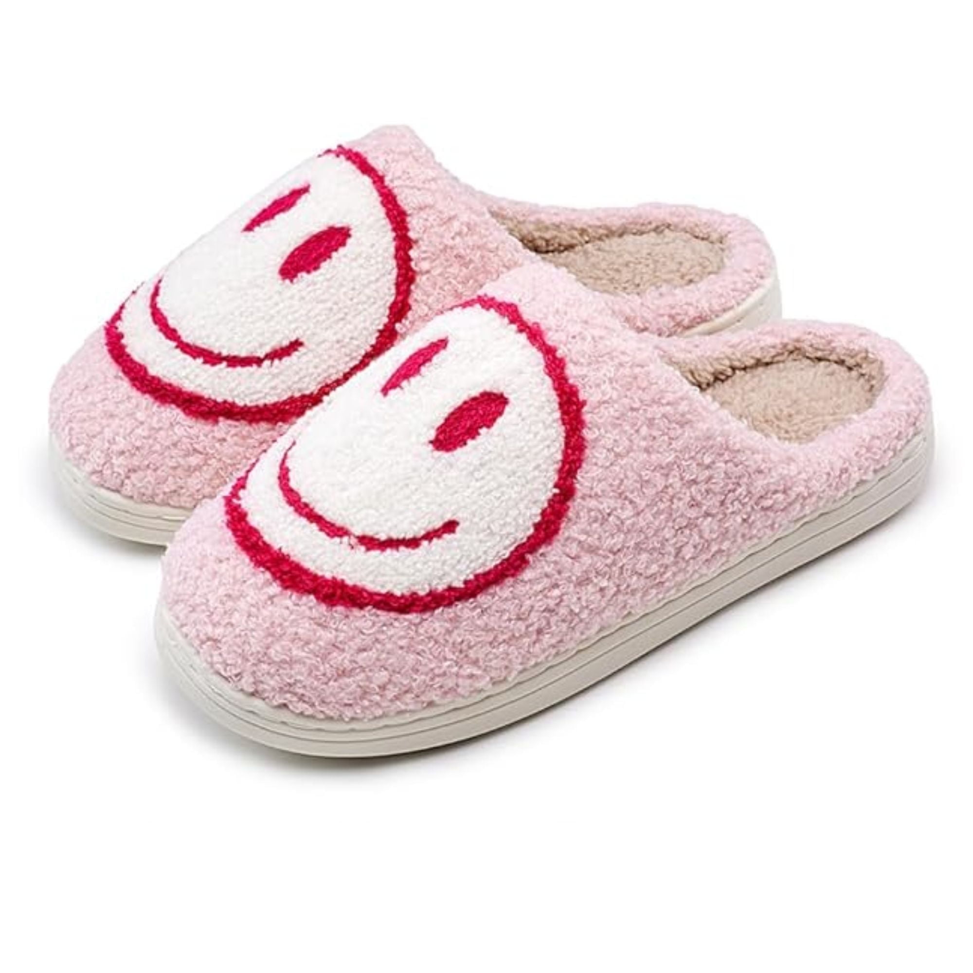 BERANMEY Cute Smile Face Slippers for Women Perfect Soft Plush Comfy ...