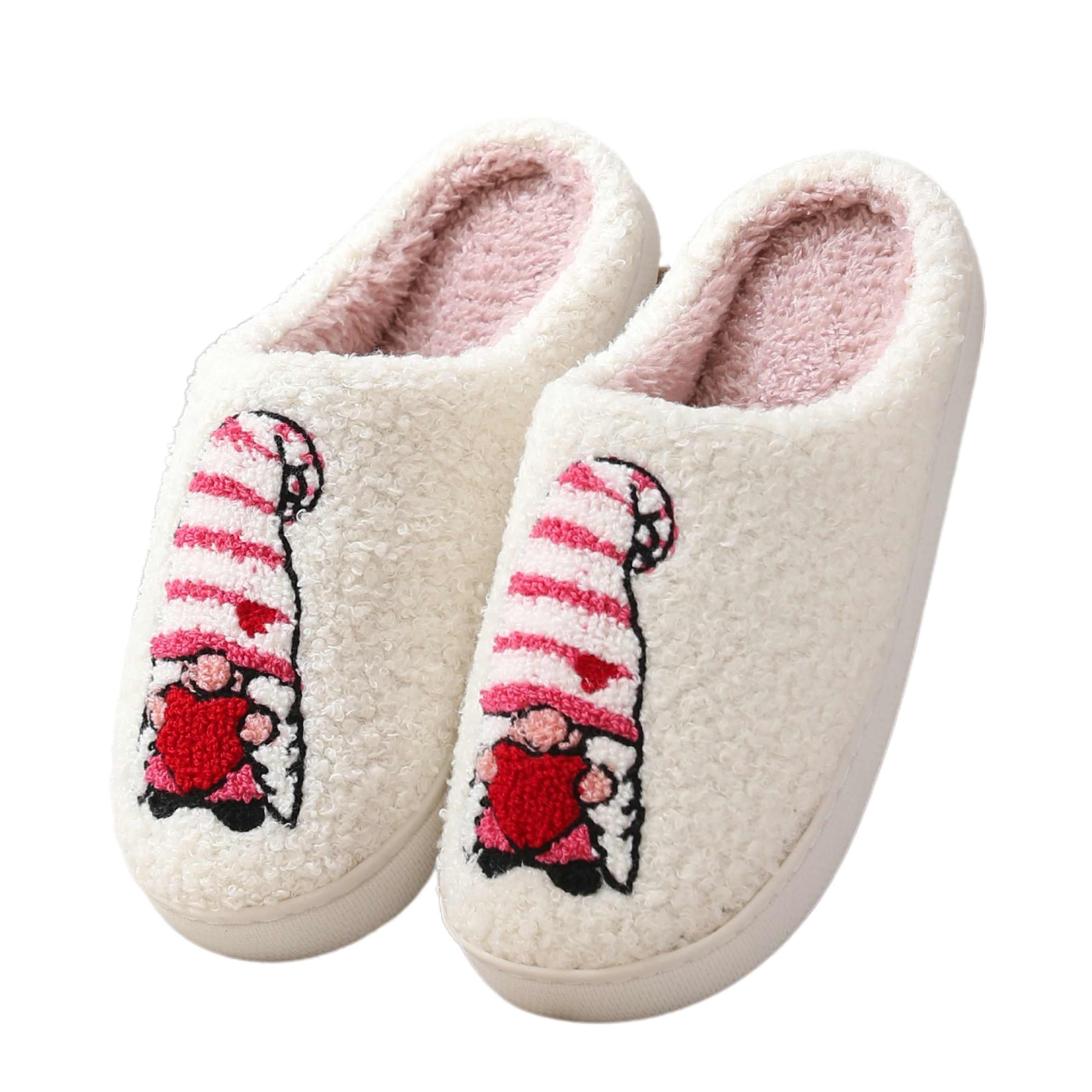 BERANMEY Cute Valentine's Day Slippers for Women Soft Plush Comfy Warm ...