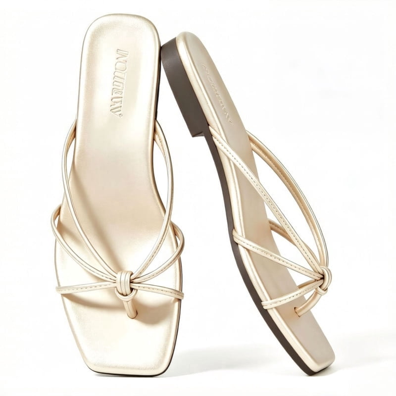 BERANMEY Flat Strappy Sandals for Women Comfortable Dressy Slip-On ...