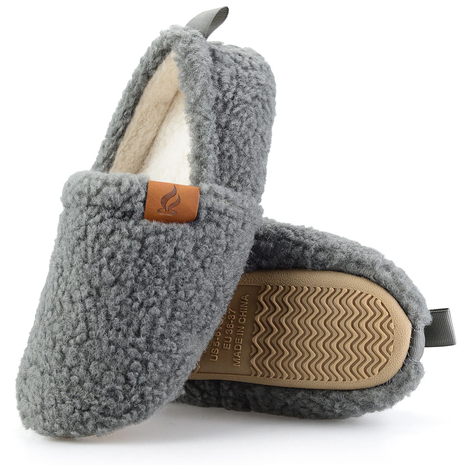 BERANMEY Soft Memory Foam Slippers for Women and Men, Fuzzy Curly Fur ...