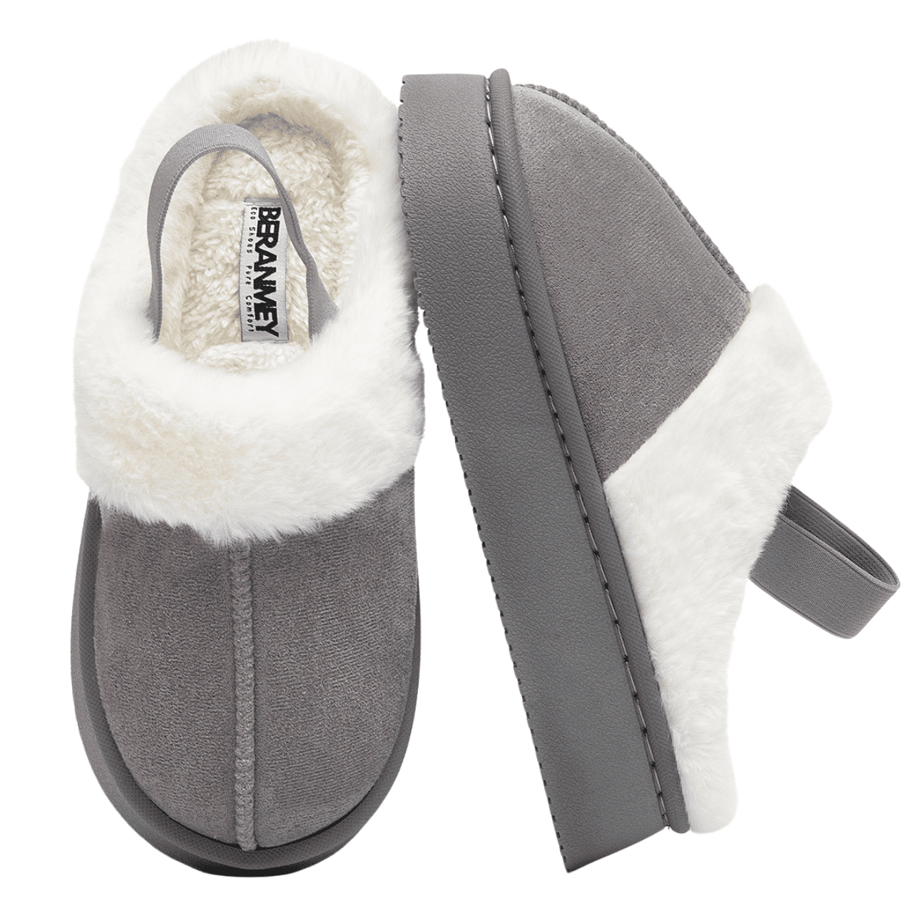 BERANMEY Thick-Soled Fuzzy Slippers for Women & Men - Cozy Platform ...