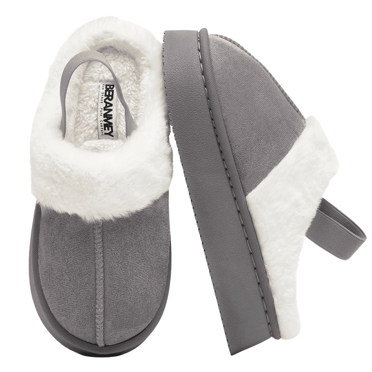 BERANMEY Thick-Soled Fuzzy Slippers for Women & Men - Cozy Platform ...