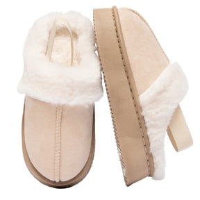 Vonmay Women's Cozy Platform Slippers, Warm Faux Fleece-Lined Indoor ...