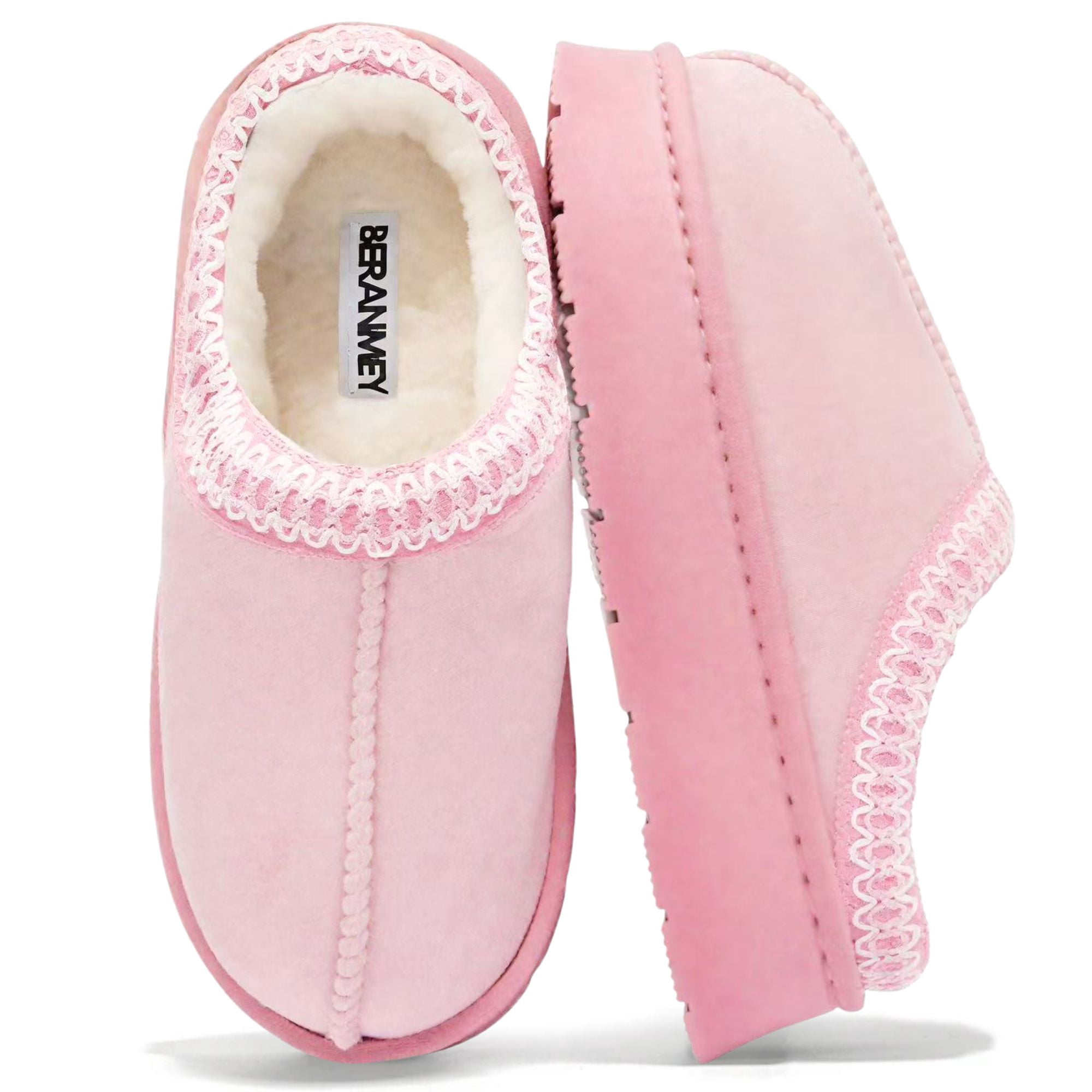 BERANMEY Thick-Soled Fuzzy Slippers for Women & Men - Cozy Platform ...