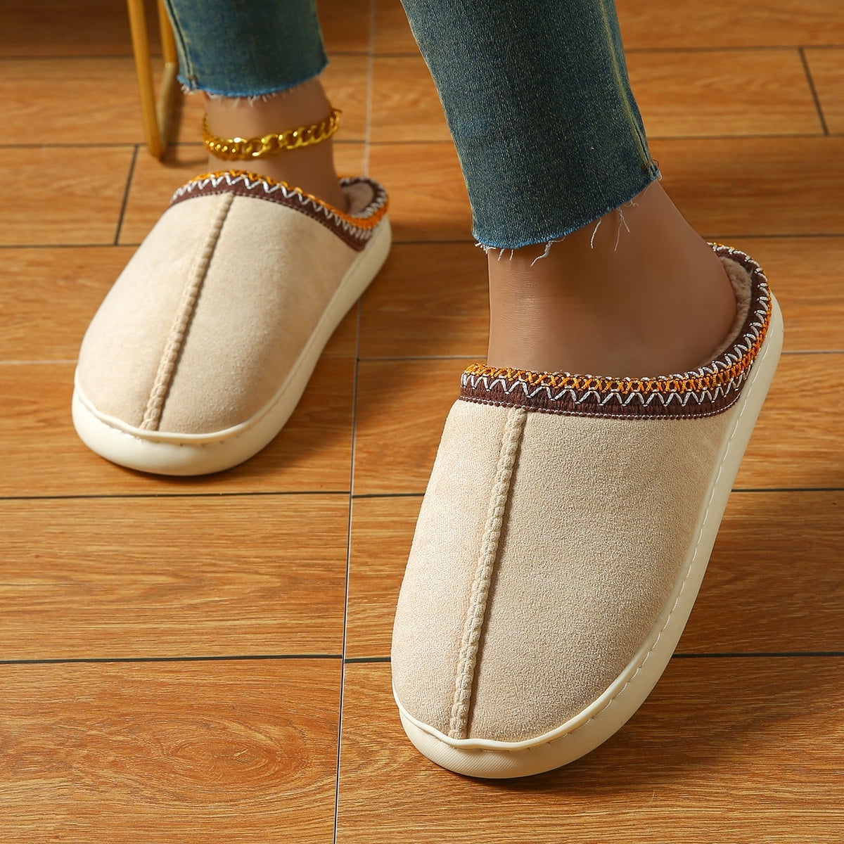 BERANMEY Thick-Soled Fuzzy Slippers for Women & Men - Cozy Platform ...