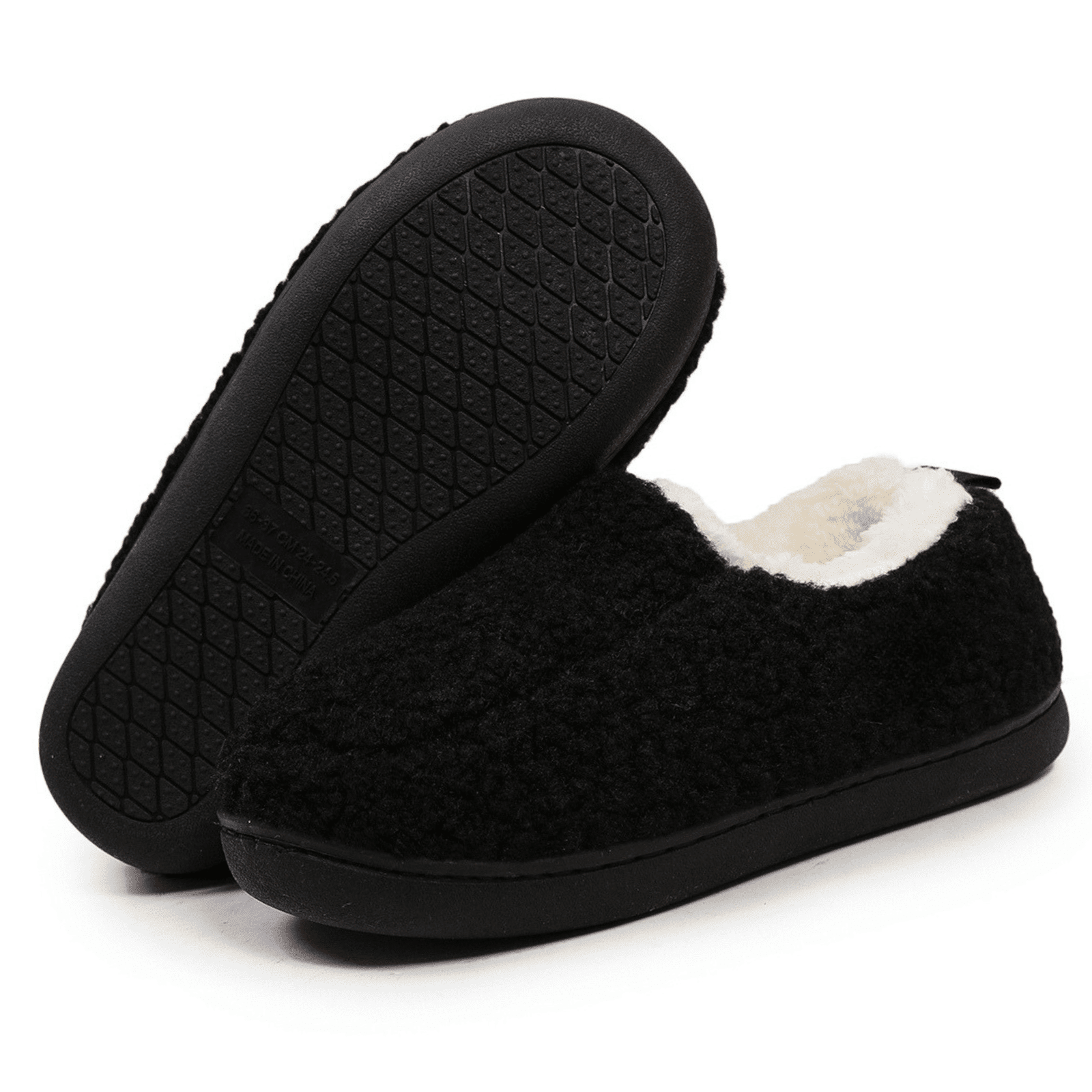 BERANMEY Women's Comfy Soft Curly Full Slippers Memory Foam Lightweight ...