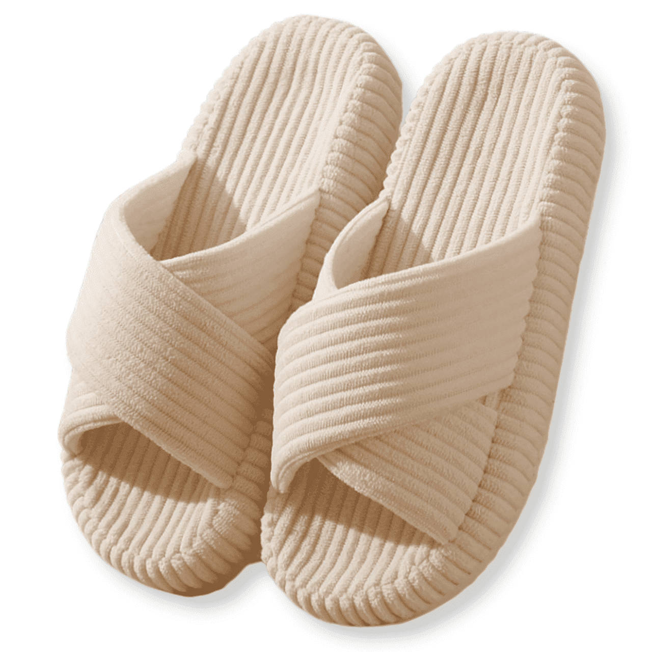 BERANMEY Women’s Corduroy Memory Foam Slippers Open Toe Slip-On ...