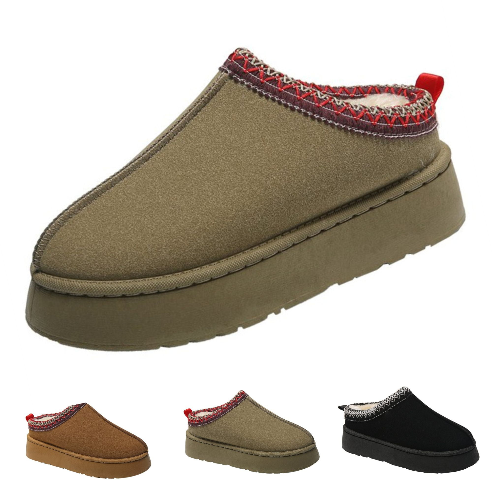 BERANMEY Women's Platform Mini Boots Slippers Short Ankle Anti-Slip ...