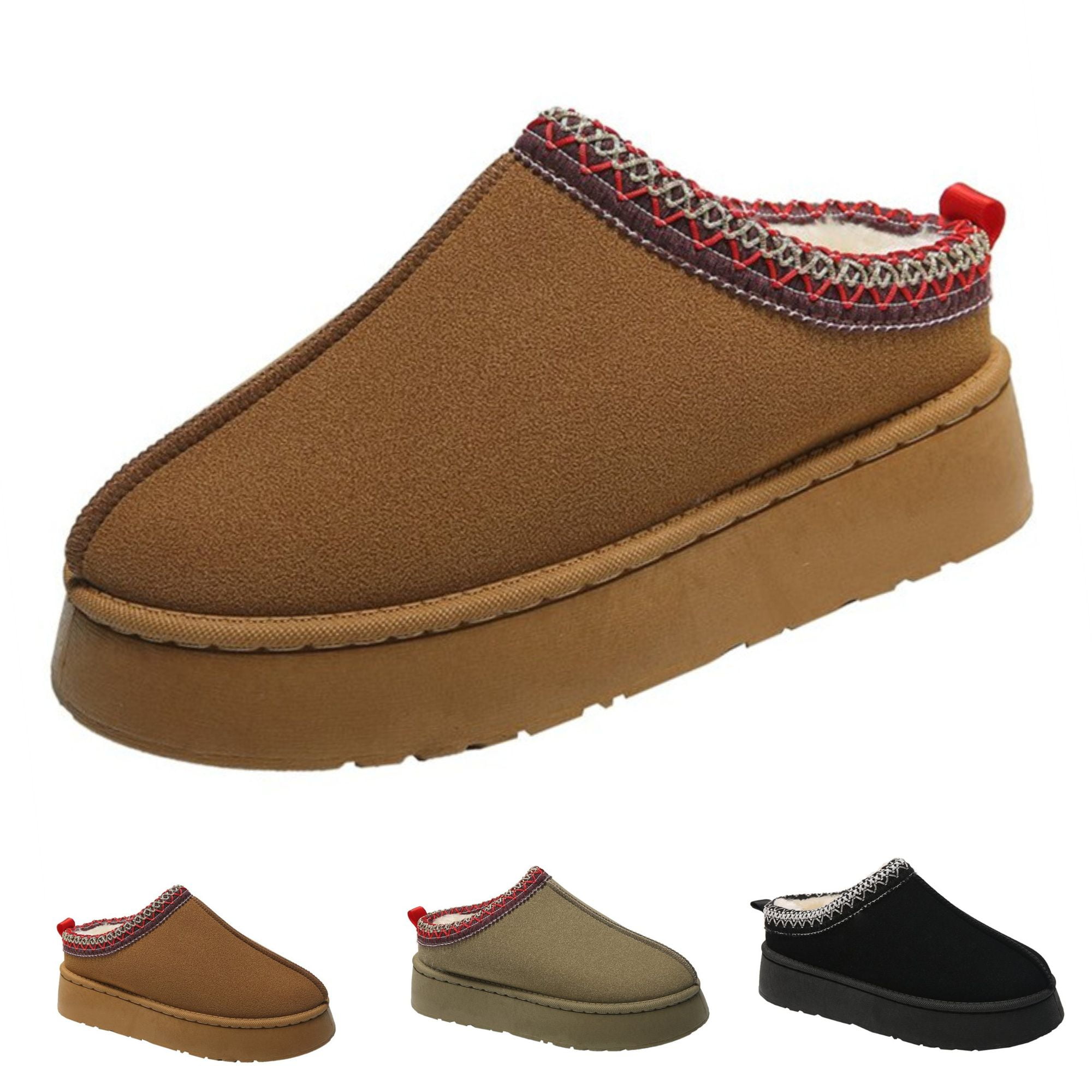 BERANMEY Women's Platform Mini Boots Slippers Short Ankle Anti-Slip ...