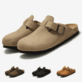 BERANMEY Unisex Suede Clogs & Mules with Arch Support, Cork Footbed ...