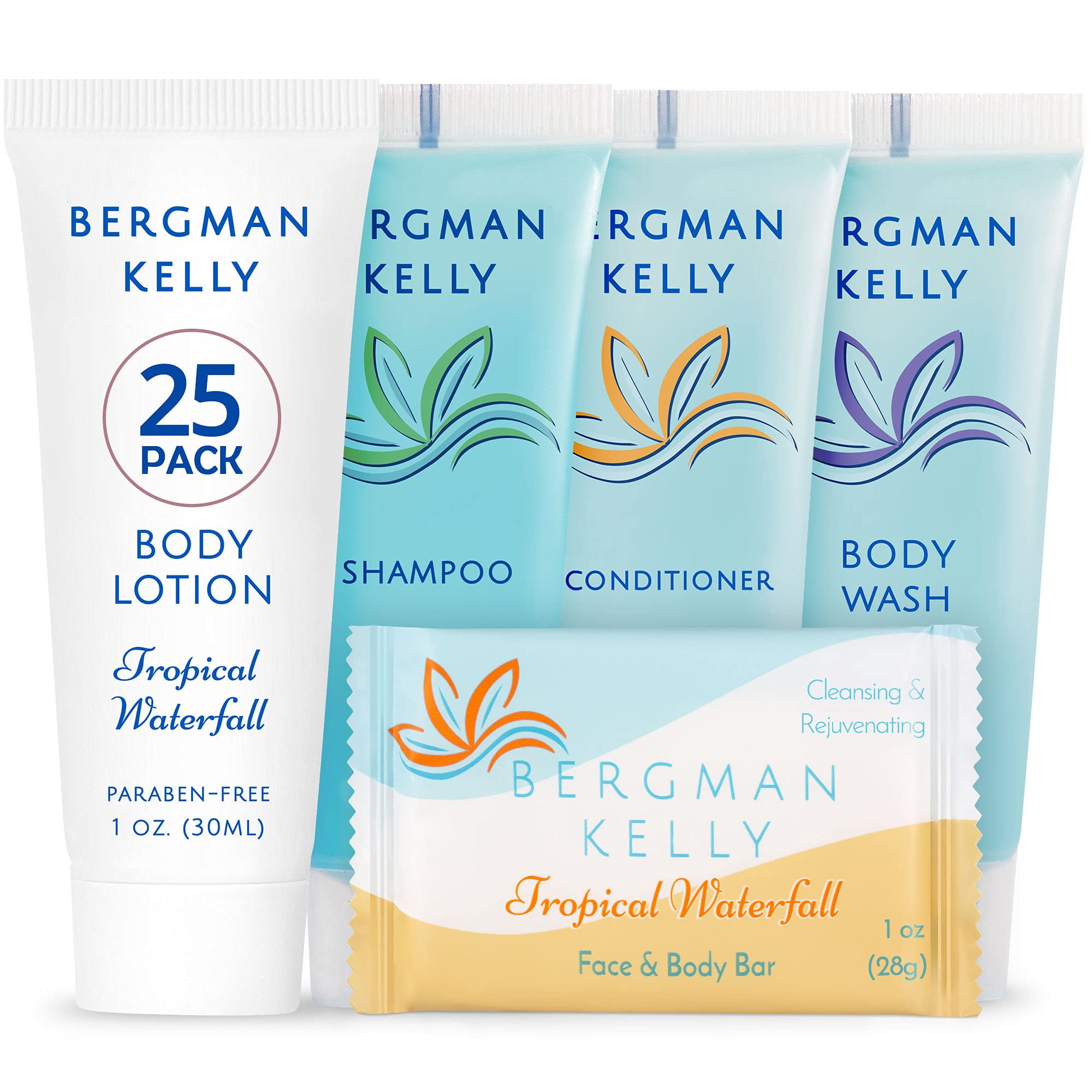 BERGMAN KELLY Hotel Toiletries Bundle (Tropical Waterfall, 1 oz each ...