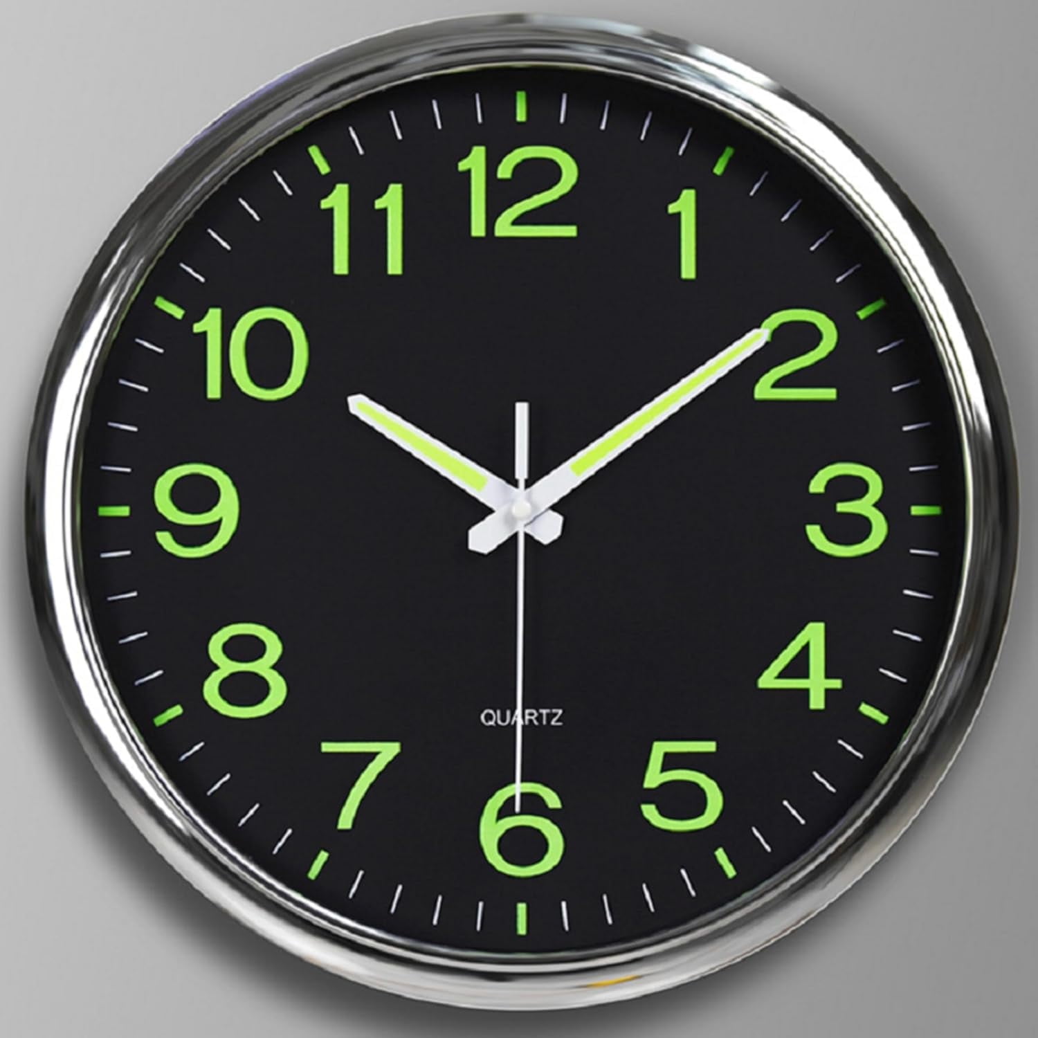 BERGUF 12 Inch Glow in the Dark Wall Clock, Silent, Luminous Numbers ...