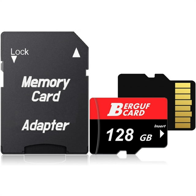 BERGUF 128GB High Speed Flash Memory Card with SD Adapter, Compatible ...