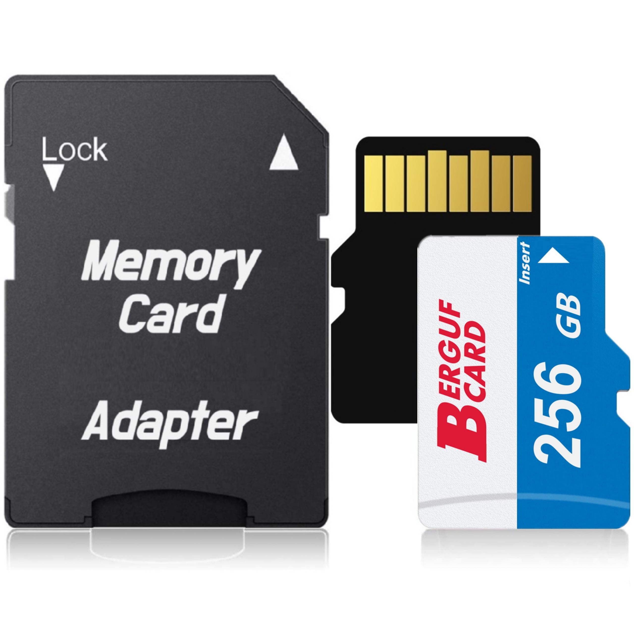 BERGUF 256GB Micro SD Memory Card, High Speed Class 10 with SD Adapter ...