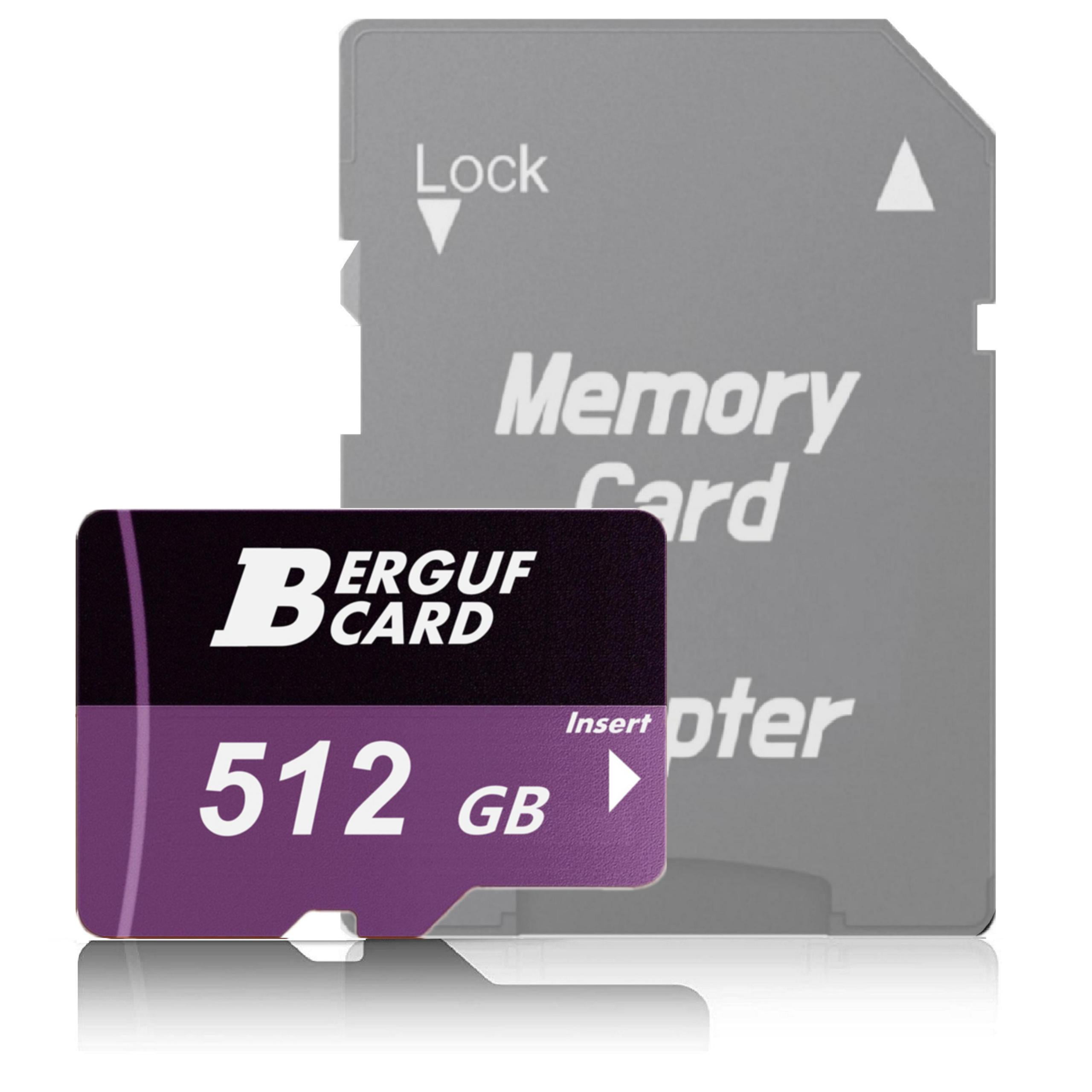 BERGUF 512GB High Speed Flash Memory Card with SD Adapter, Compatible ...