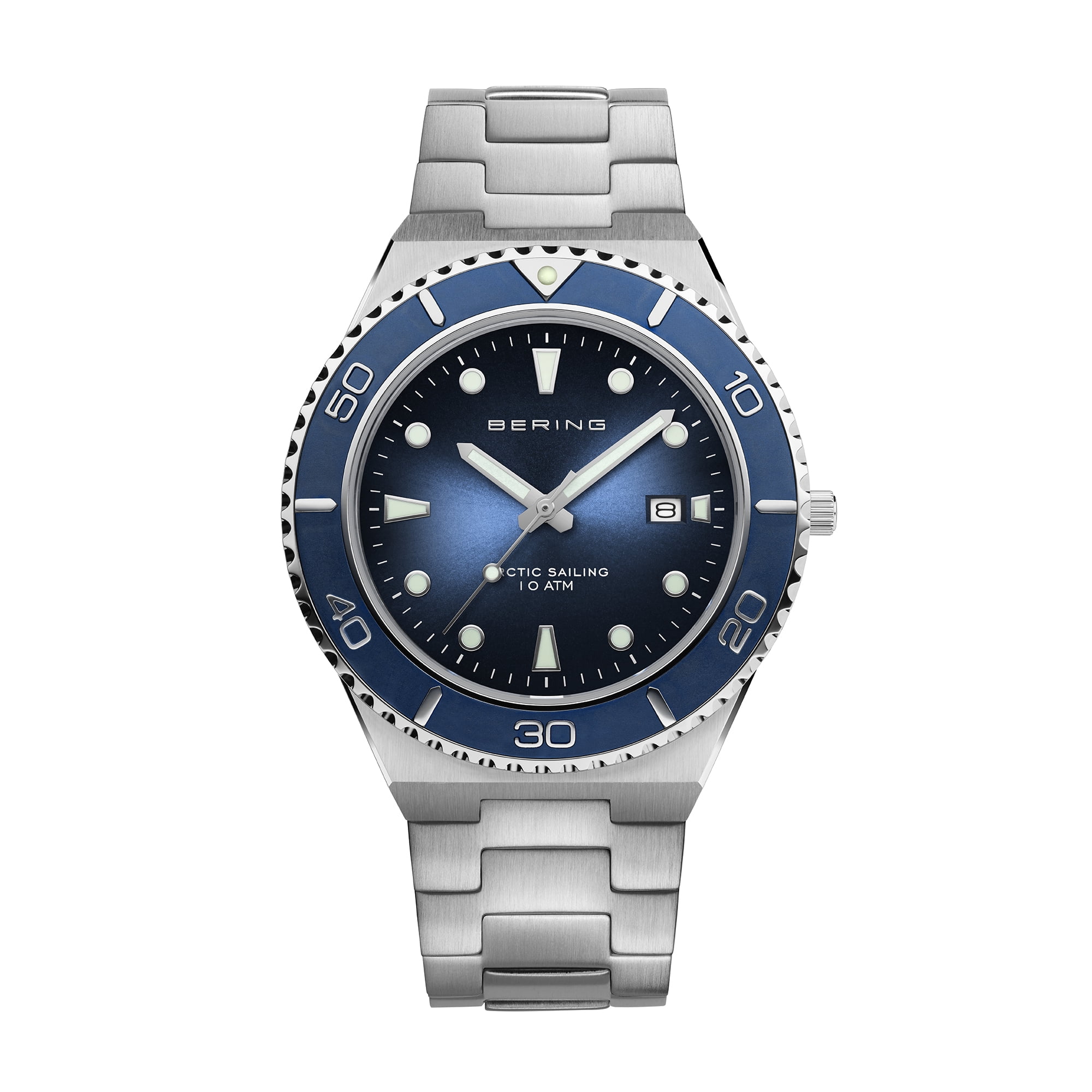 BERING Men´s 18940-707 Classic Stainless Blue Dial Link Bracelet Watch ...