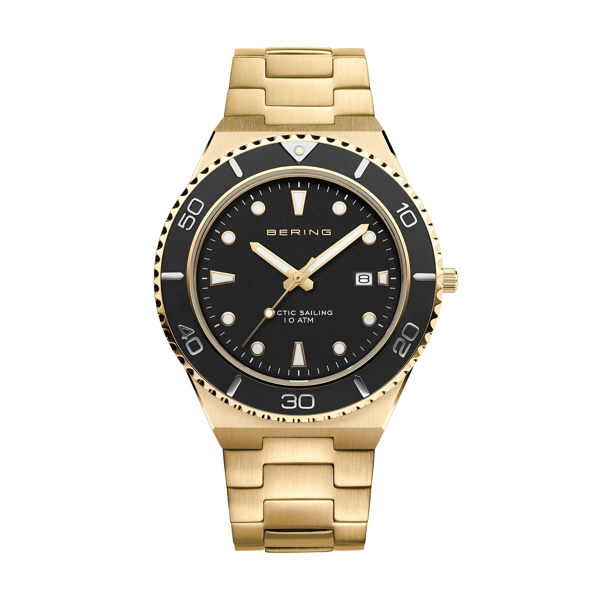 BERING Men´s 18940-732 Classic Goldtone Stainless Black Dial Link ...