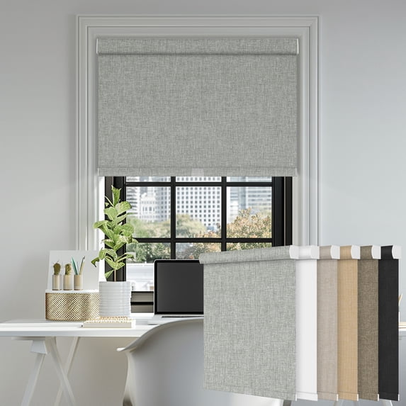BERISSA Blackout Shades Cordless Roller Blinds, Noise Reduction Thermal ...