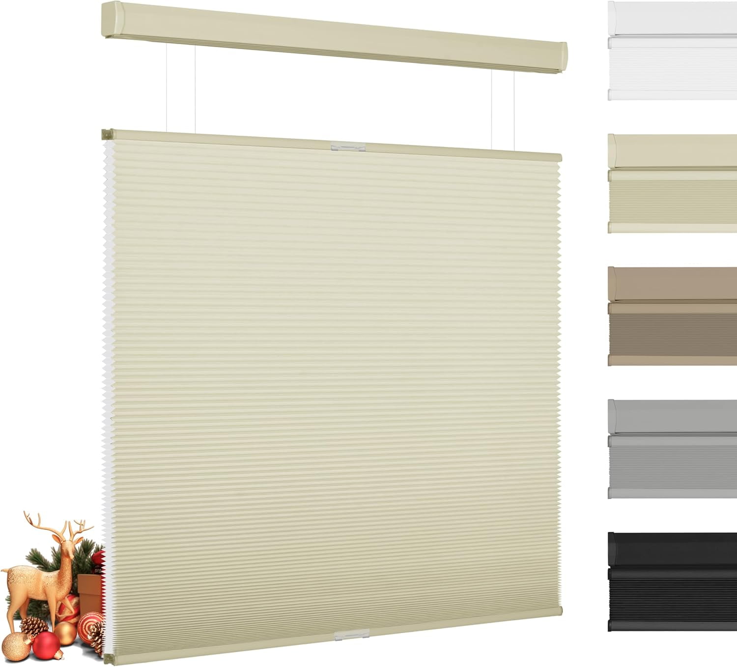 BERISSA Top Down Bottom Up Light Filtering Cellular Shades Cordless ...