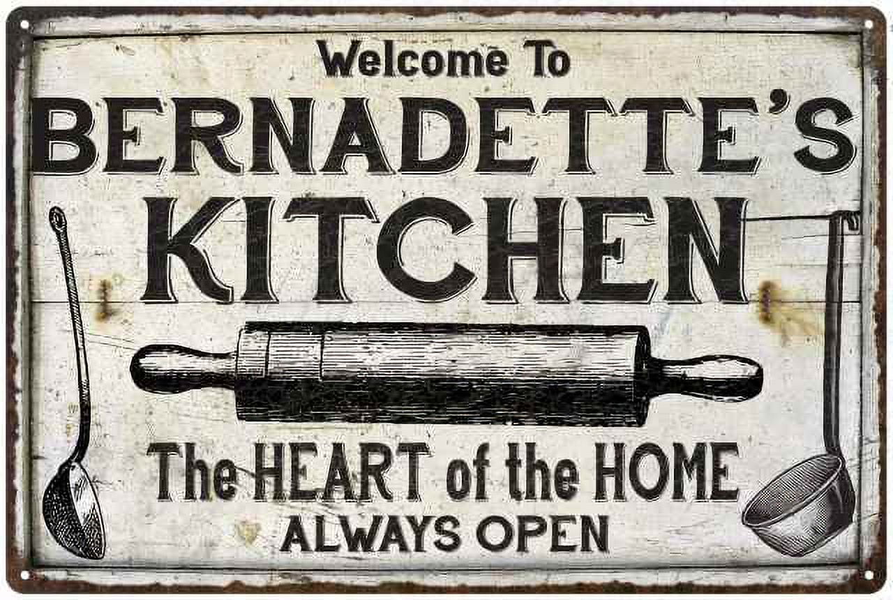BERNADETTE'S Kitchen Farmhouse Sign Gift 8x12 Metal 108120033403 ...