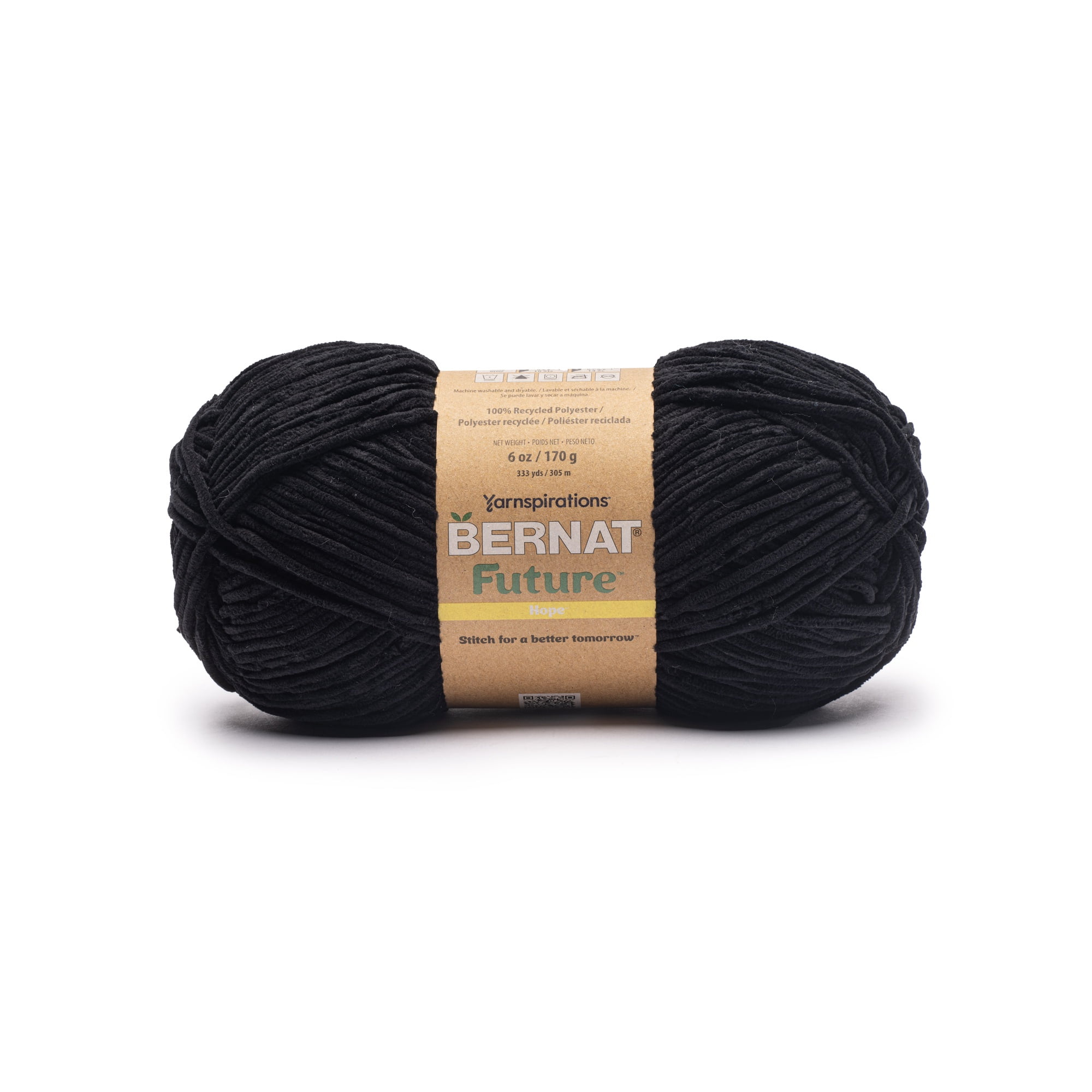 Bernat® Future™ #4 Worsted (Medium) Polyester Yarn, Black Out 6oz/170g ...