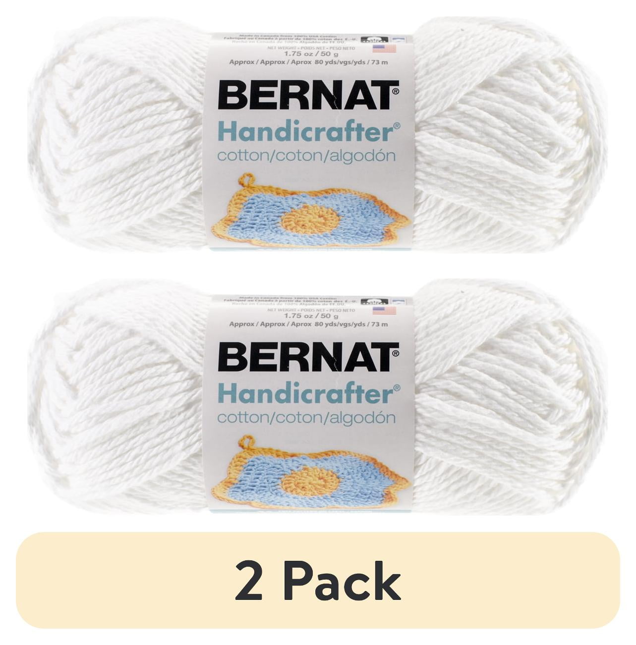 (2 pack) BERNAT HANDICRAFTER COTTON YARN (50G/1.5 OZ), WHITE - Walmart.com