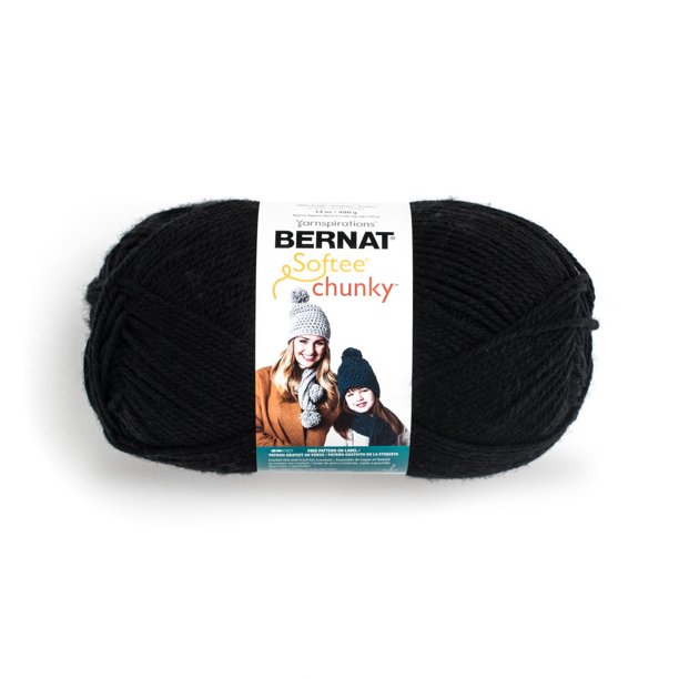BERNAT SOFTEE CHUNKY YARN (400G/14OZ), BLACK - Walmart Business Supplies