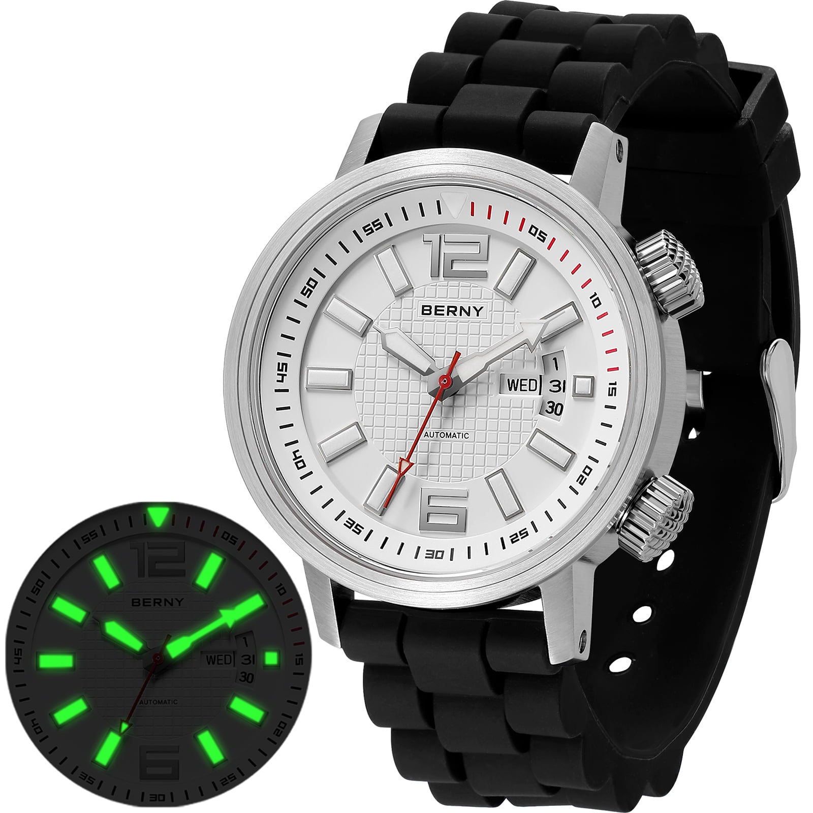 BERNY Automatic Dive Watches for Men, Sport 200M Waterproof Analog ...
