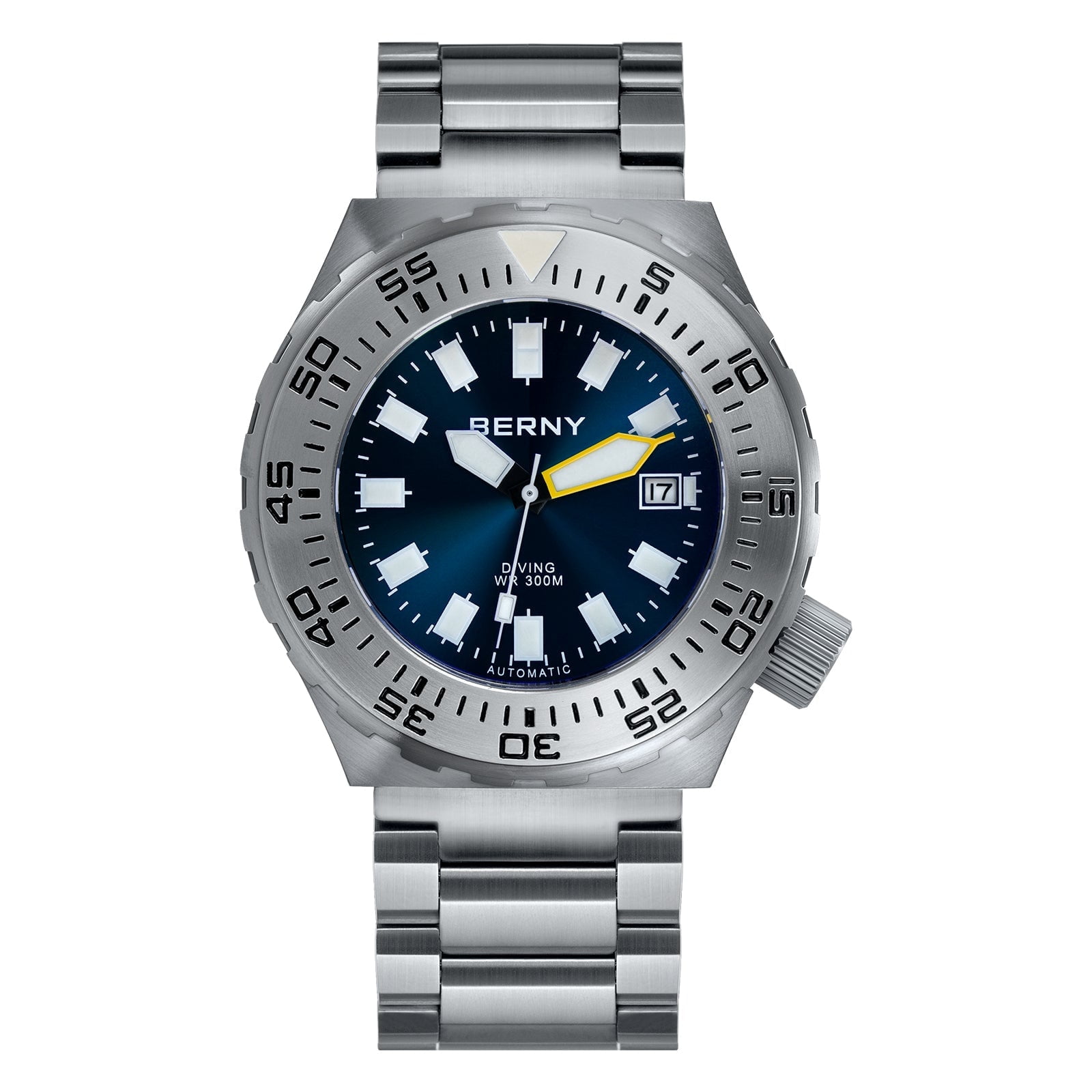 BERNY Automatic Dive Watch for Men Sports Diving Male Wristwatch with Screw-in Crown, 30ATM ...