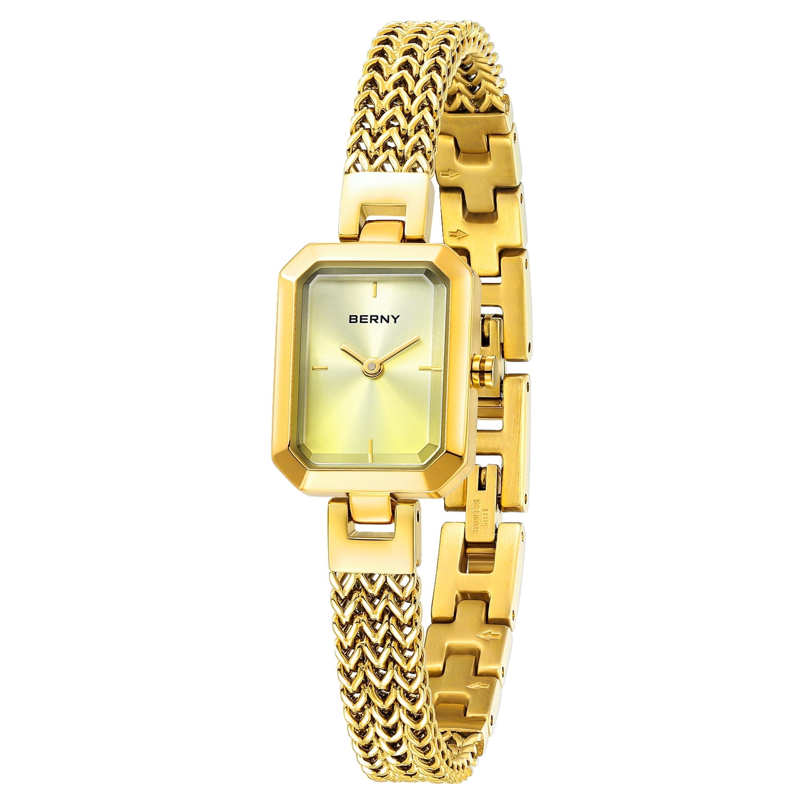 BERNY Small Gold Watch for Women, Model 2921L, Square Dial - Walmart.com