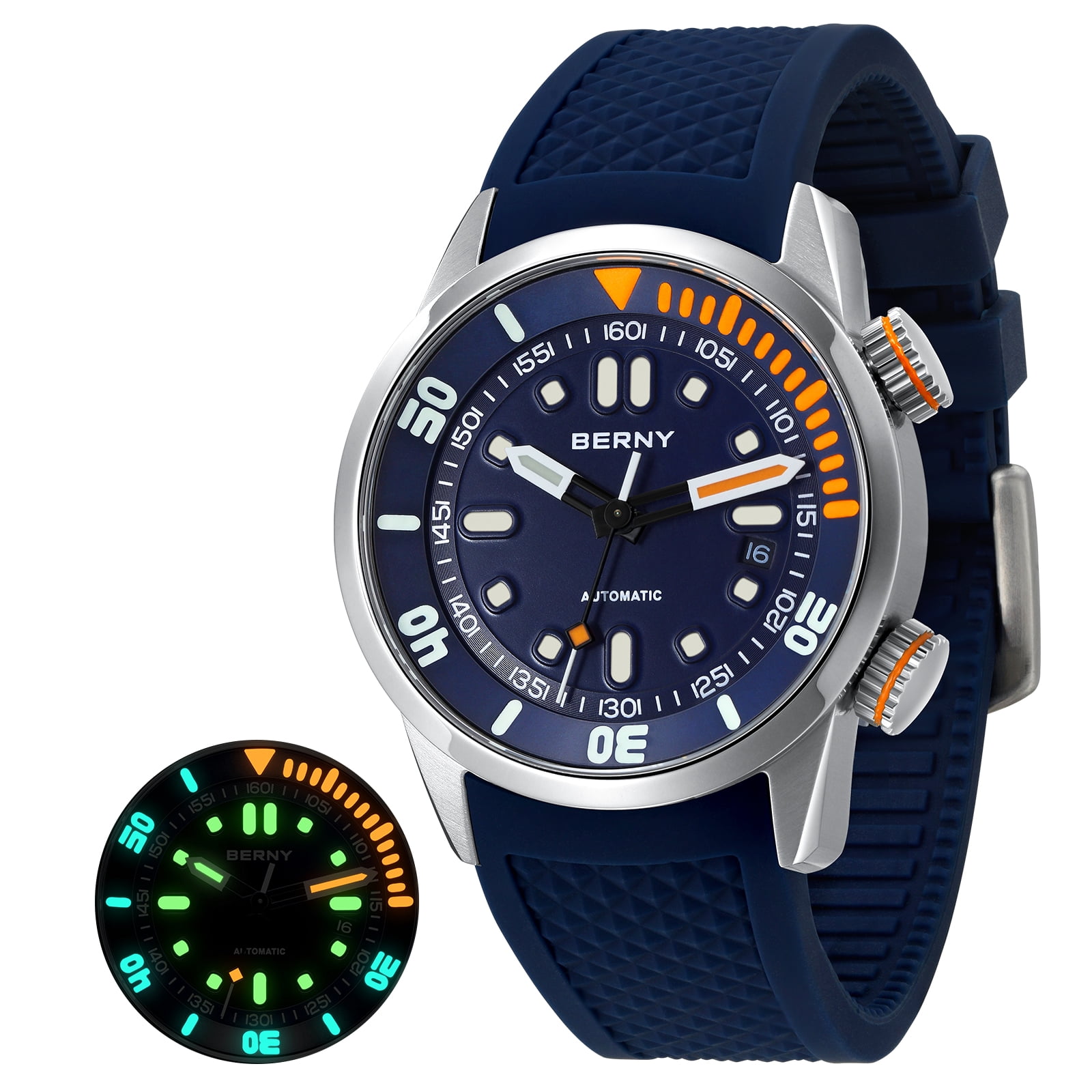 BERNY Automatic Dive Watches for Men, Sport 20ATM Waterproof Analog ...