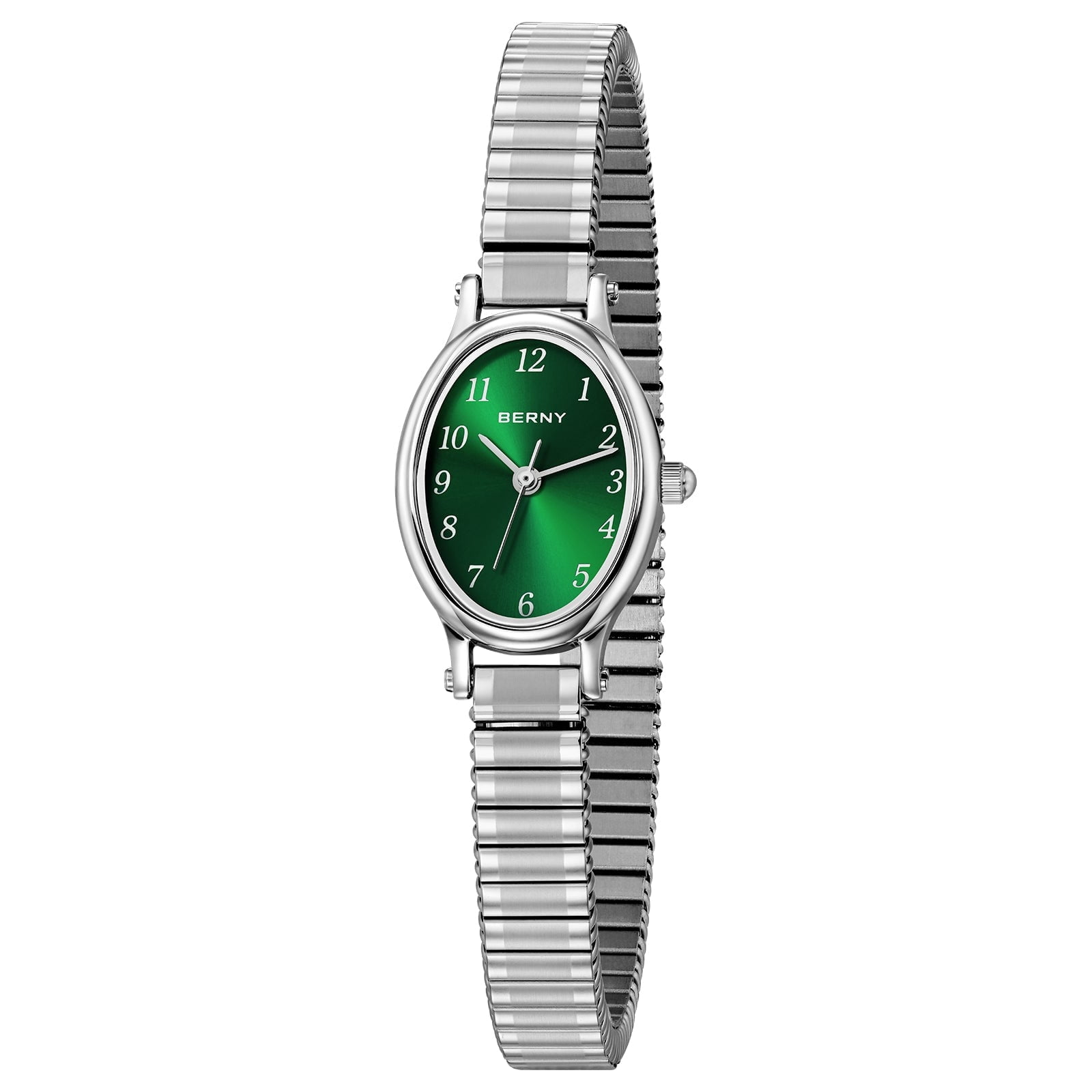 BERNY Small Silver Watch for Women Easy Reader Dressy Ladies Wrist ...
