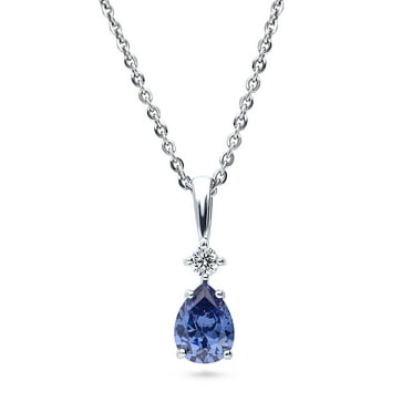PalmBeach Jewelry 2.25 TCW Round Cubic Zirconia Floating Halo Pendant Necklace in Platinum ...